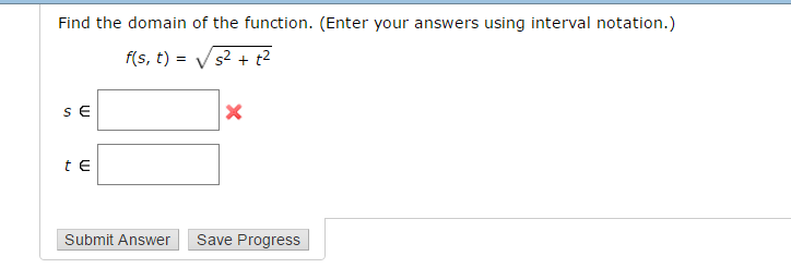 Solved Find the domain of the function. (Enter your answers | Chegg.com