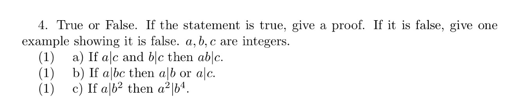 Solved True or False. If the statement is true, give a | Chegg.com