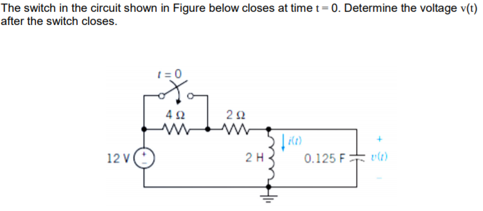 Solved The switch in the circuit shown in Figure below | Chegg.com