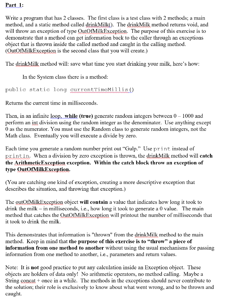 Solved Part 1: Write a program that has 2 classes. The first | Chegg.com