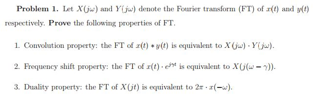 Solved Let X(iw) and Y(jw) denote the Fourier transform (FT) | Chegg.com