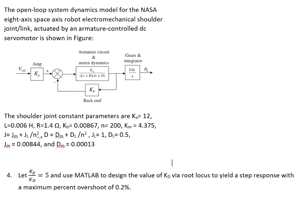 The open-loop system dynamics model for the NASA | Chegg.com