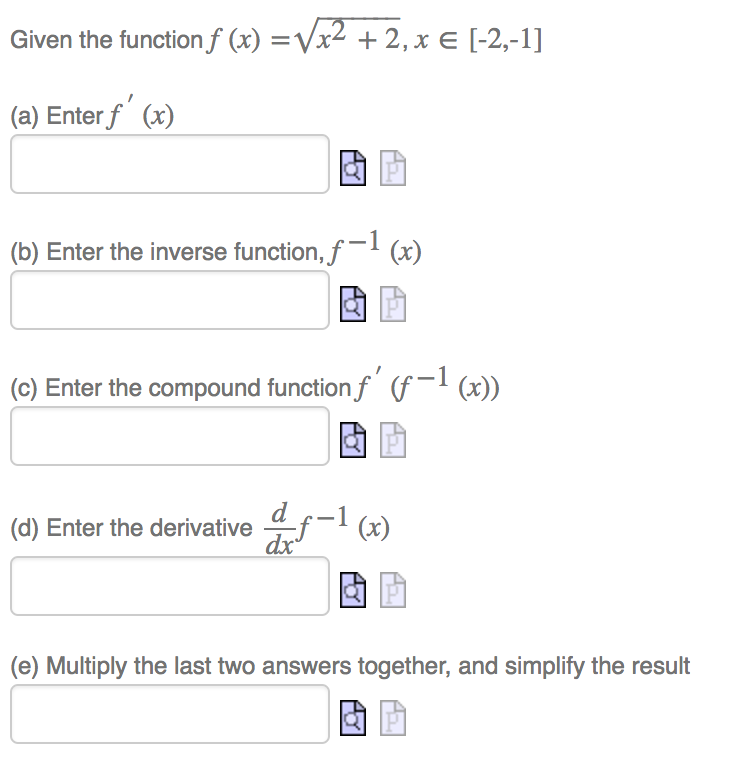 Solved Given the function f(x) = squareroot x^2 + 2, x | Chegg.com