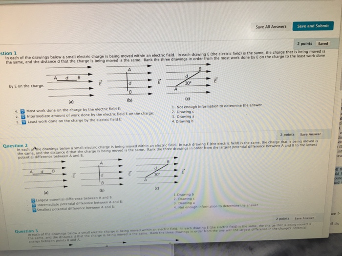Solved Save All Answers Save and Submit stion 1 2 points | Chegg.com