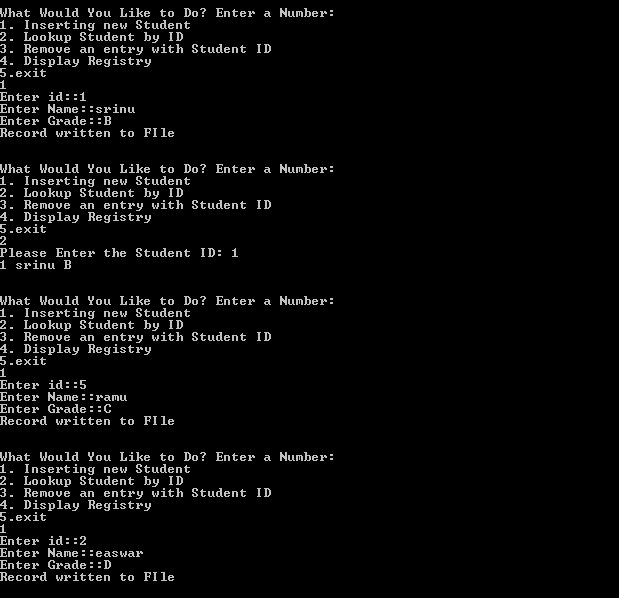 You will create a class to keep student's information: name, student ID ...