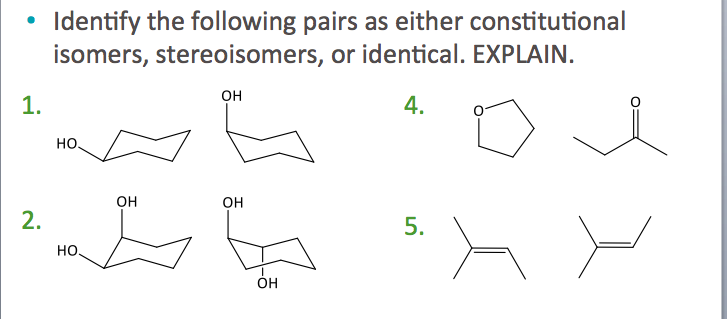 Solved · Identify the following pairs as either | Chegg.com
