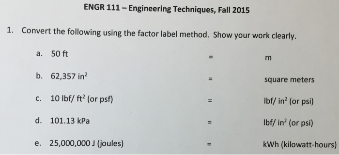 Solved Convert the following using the factor label method. | Chegg.com