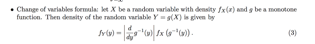 Solved Change of variables formula: let X be a random | Chegg.com
