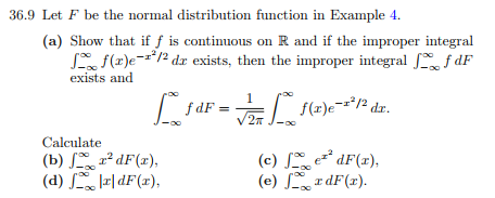 Solved 36.9 Let F be the normal distribution function in | Chegg.com