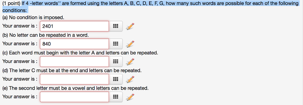 Solved If 4 -letter words" are formed using the letters A, | Chegg.com