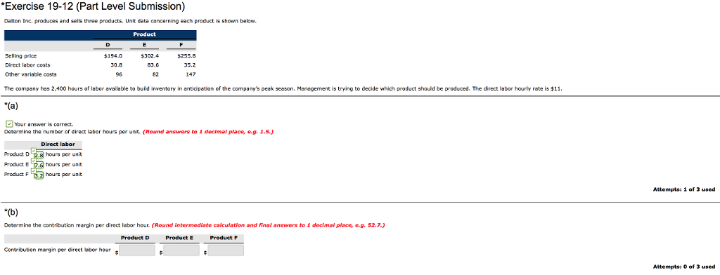 Solved Exercise 19-12 (Part Level Submission) Dalton Inc. | Chegg.com