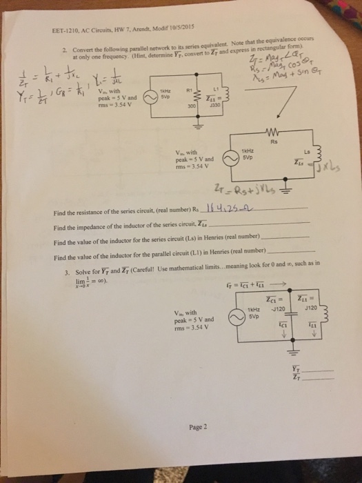 Solved Convert the following parallel network to its series | Chegg.com