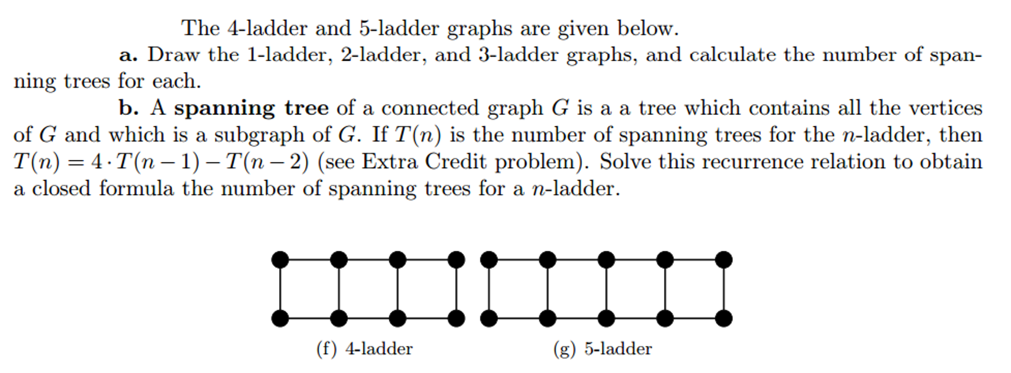 Solved The 4-ladder and 5-ladder graphs are given below. | Chegg.com