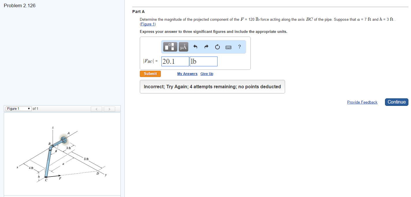 Solved Part A Determine the magnitude of the projected | Chegg.com