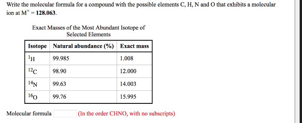 Solved Write the molecular formula for a compound with the | Chegg.com