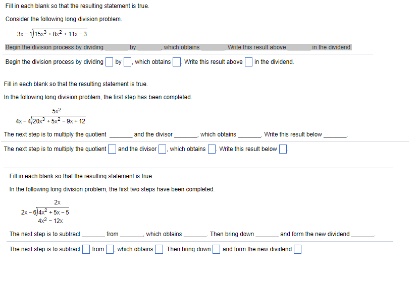 Solved Fill in each blank so that the resulting statement is | Chegg.com