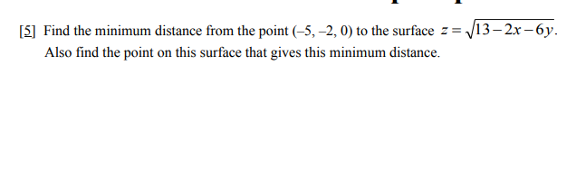 Solved IS] Find the minimum distance from the point | Chegg.com