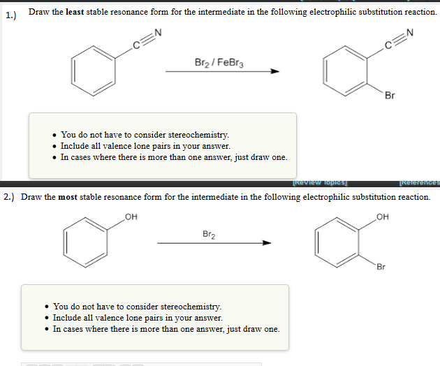 Solved 1.) Draw the least stable resonance form for the | Chegg.com