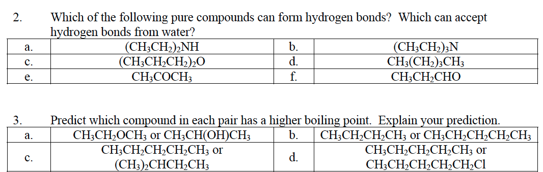 Solved Which of the following pure compounds can form | Chegg.com