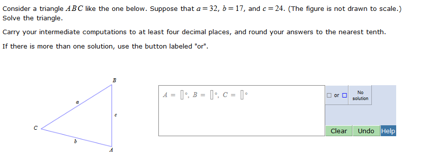 Solved Consider a triangle A B C like the one below. Suppose | Chegg.com