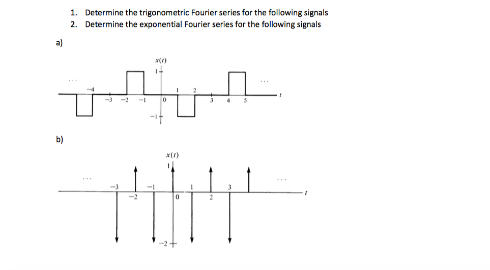 Solved 1 Determine The Trigonometric Fourier Series For The
