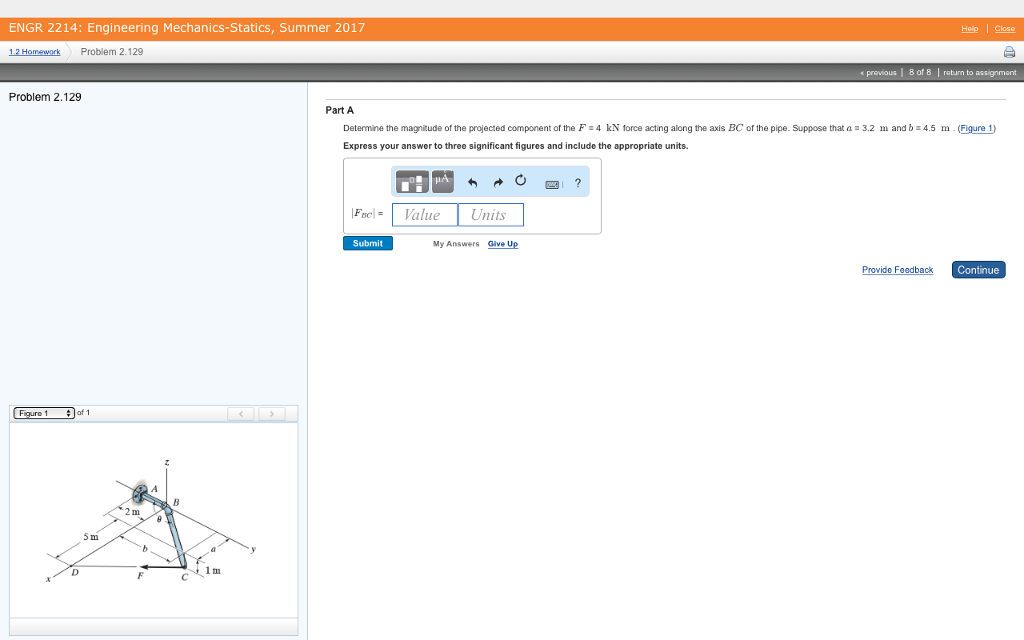 Solved Determine the magnitude of the projected component of | Chegg.com