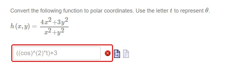 Solved Convert the following function to polar coordinates. | Chegg.com