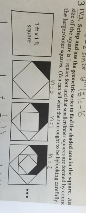 Solved Setup and use the geometric series to find the shaded | Chegg.com