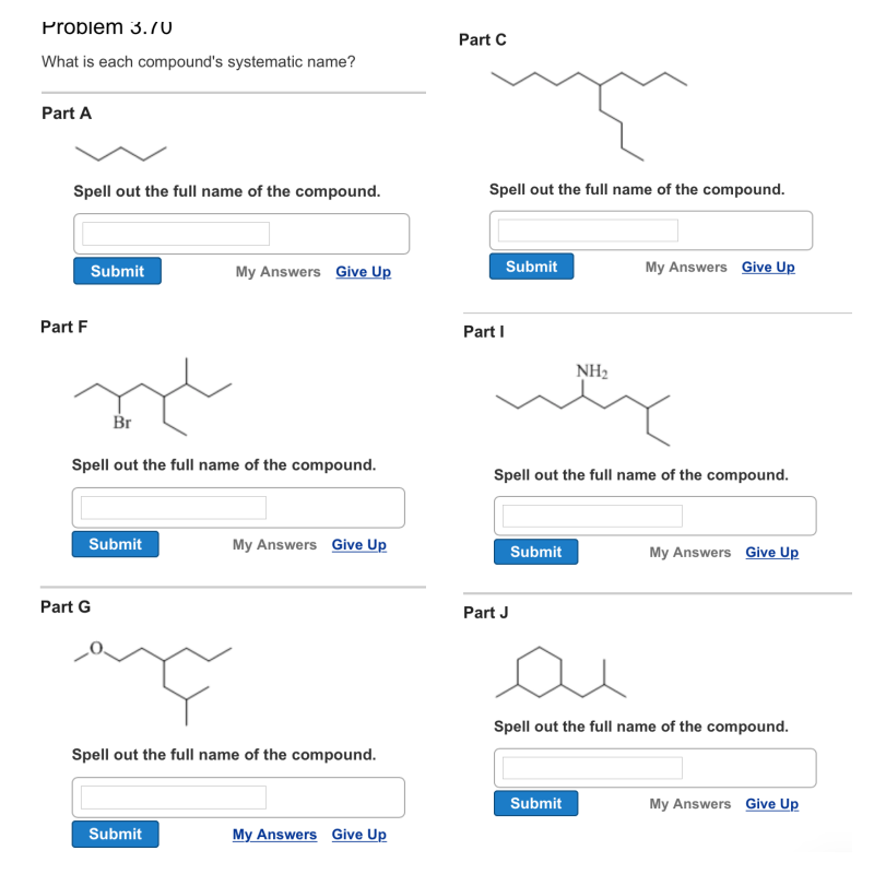 Solved What is each compound's systematic name? Spell out | Chegg.com