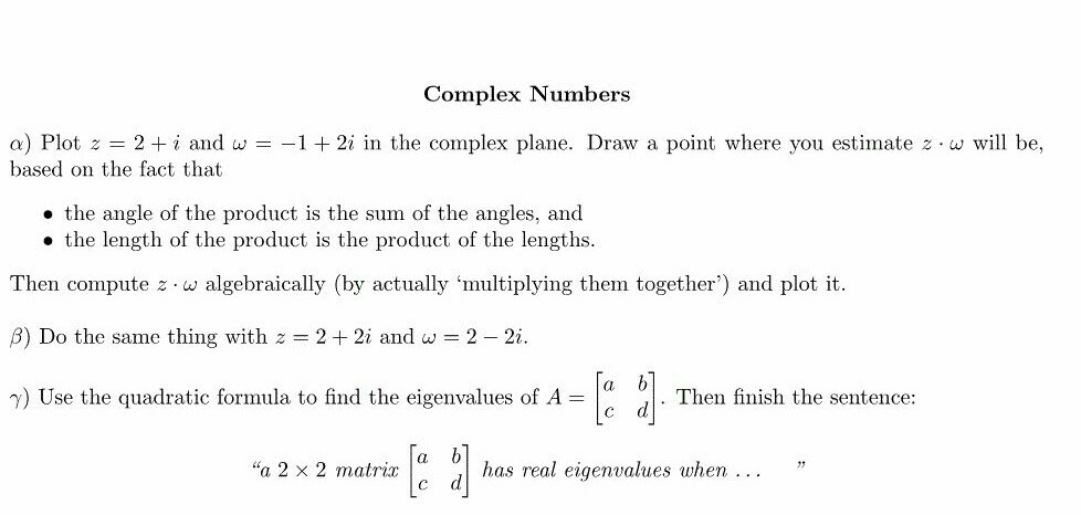 Solved Alpha) Plot z = 2 + i and w = + 2i in the complex | Chegg.com