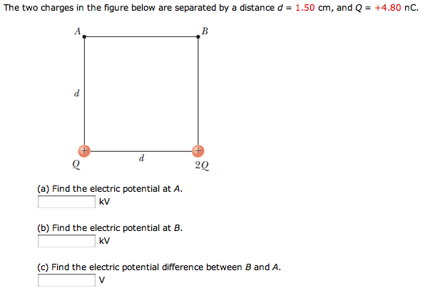 Solved The two charges in the figure below are separated by | Chegg.com