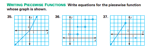 Solved Writing Piecewise Functions Write Equations For The