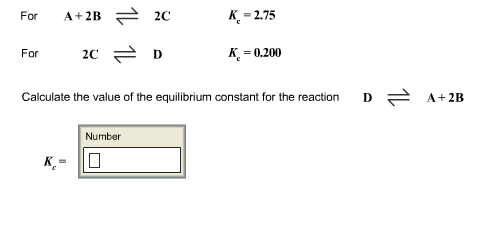 Solved For A+2B ー2C Kc= 275 For 2C ーD K0.200 Calculate the | Chegg.com