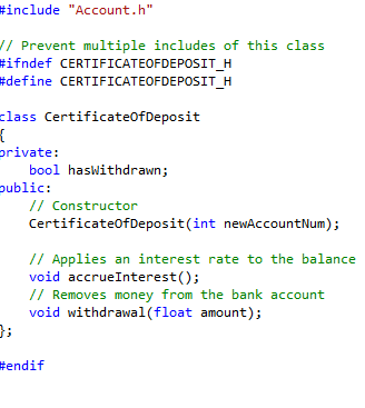 Solved C++ Inheritance / Bank Account MAIN.CPP | Chegg.com