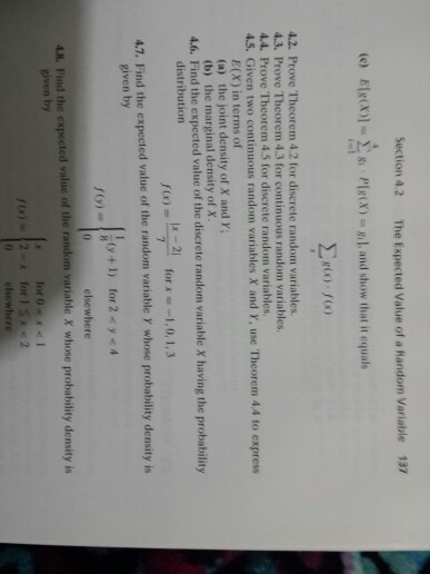 Solved 4.2 Prove Theorem 4.2 for discrete random variables. | Chegg.com
