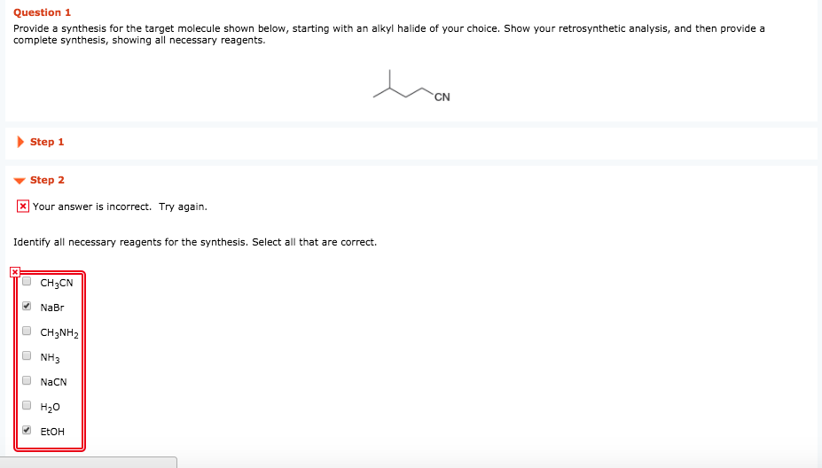 Solved Question 1 Provide a synthesis for the target | Chegg.com