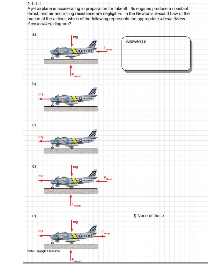 Solved 2-1-1-1 A jet airplane is accelerating in preparation | Chegg.com