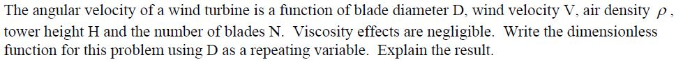 Solved Note: Write the dimensionless Pi groups as Pi1 = | Chegg.com