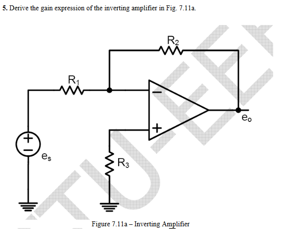 Solved Derive the gain expression of the inverting amplifier | Chegg.com