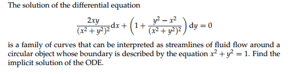 Solved The solution of the differential equation 2xy/(x^2 + | Chegg.com