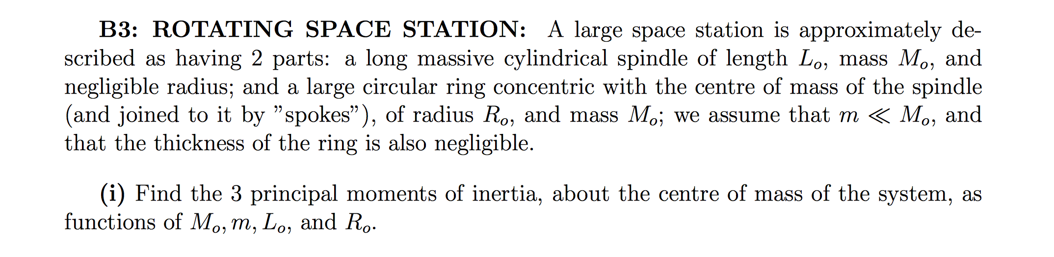 Solved A large space station is approximately described as | Chegg.com