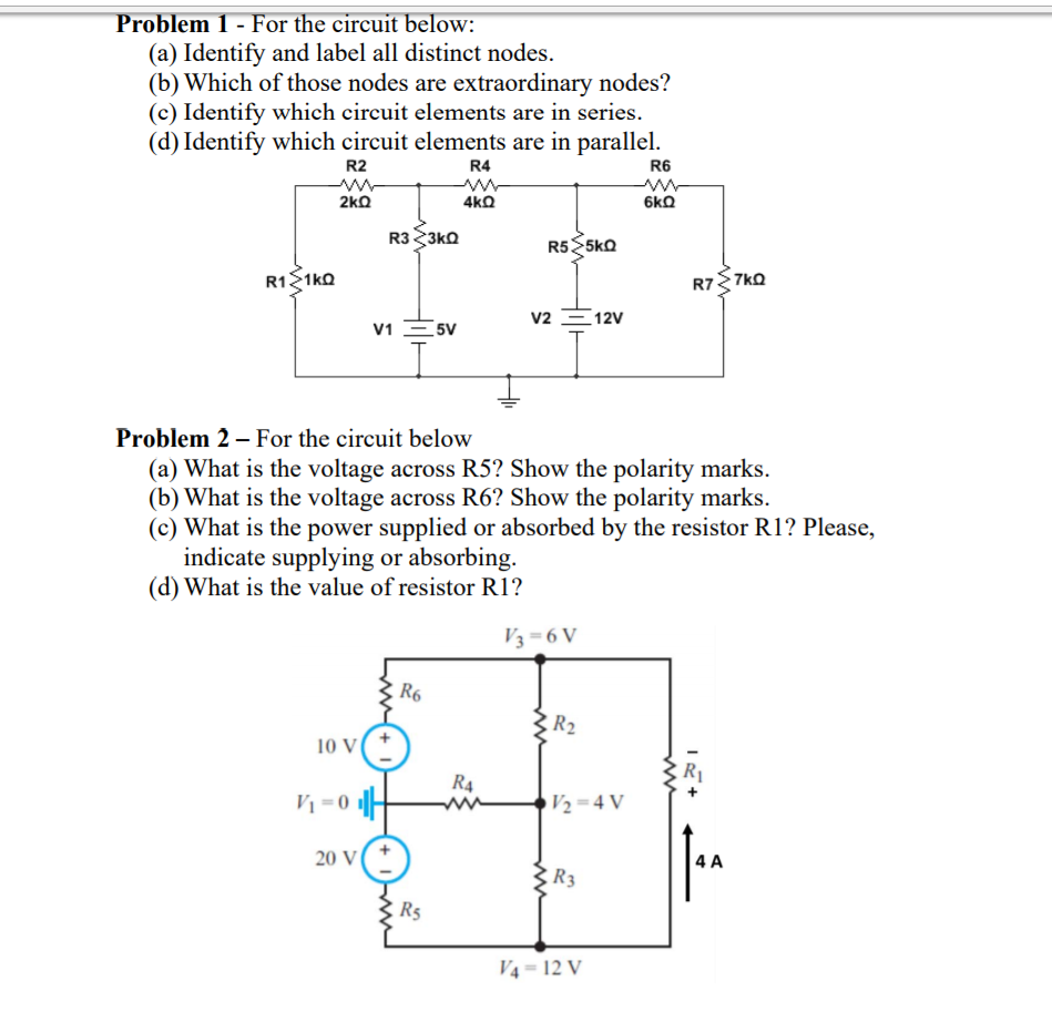 Solved Problenm or the circuit below: (a) Identify and label | Chegg.com