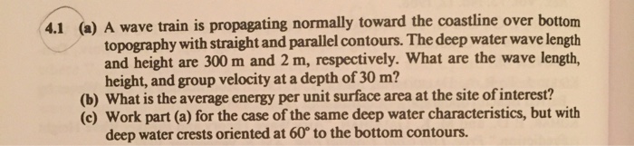 A wave train is propagating normally toward the | Chegg.com