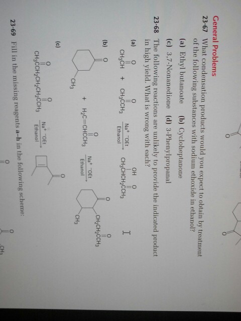 Solved General Problems 0 23-67 What condensation products | Chegg.com