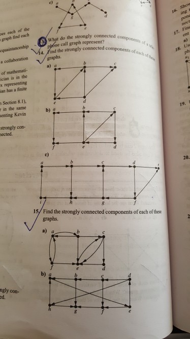 Solved es each of the graph find each What do the strongly | Chegg.com