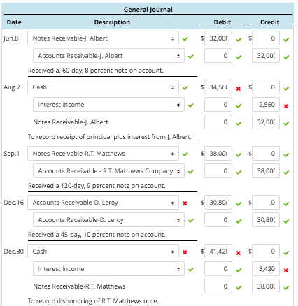 Journal Entries for Accounts and Notes Receivable | Chegg.com