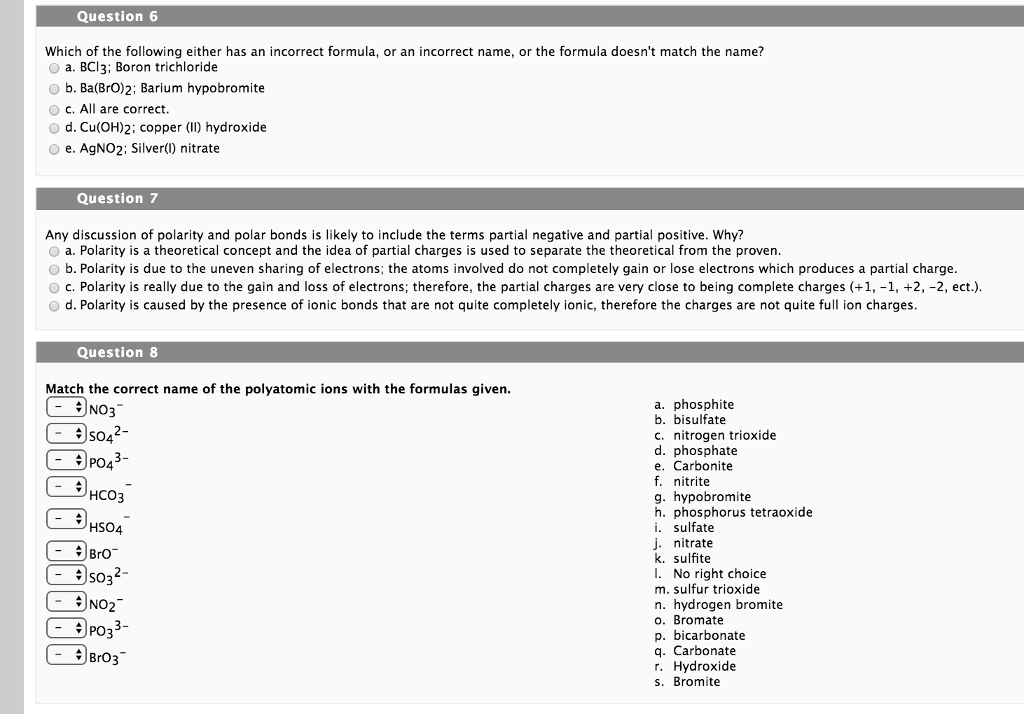 Solved Question 6 Which of the following either has an | Chegg.com