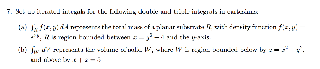 Solved Set up iterated integrals for the following double | Chegg.com