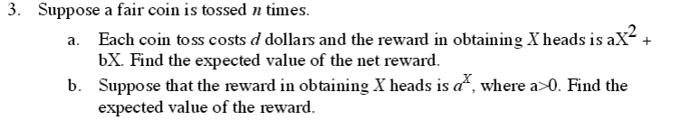 Solved Suppose a fair coin is tossed n times. Each coin toss | Chegg.com