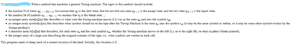 Write A Method That Emulates A General Turing